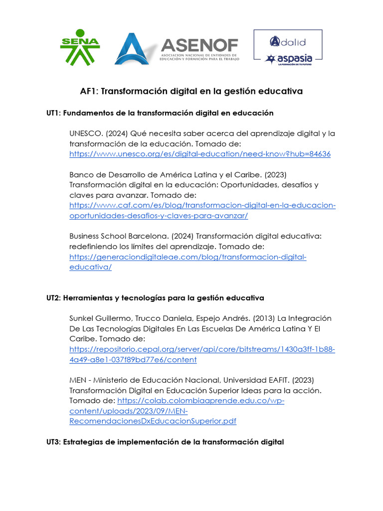 AF1 - Asenof - Anexos - LMS | PDF | Aprendizaje | Cognición