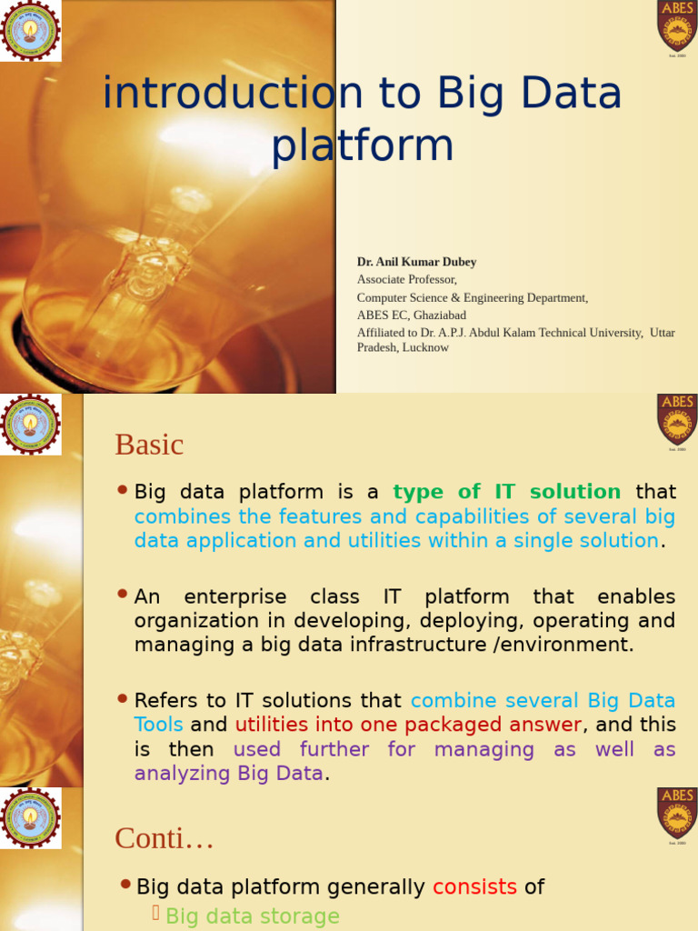 Unit 1 Topic 2 Big Data Platform | PDF | Internet Of Things | Big Data