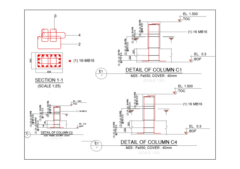 COLUMN ELEVATION-Model | PDF