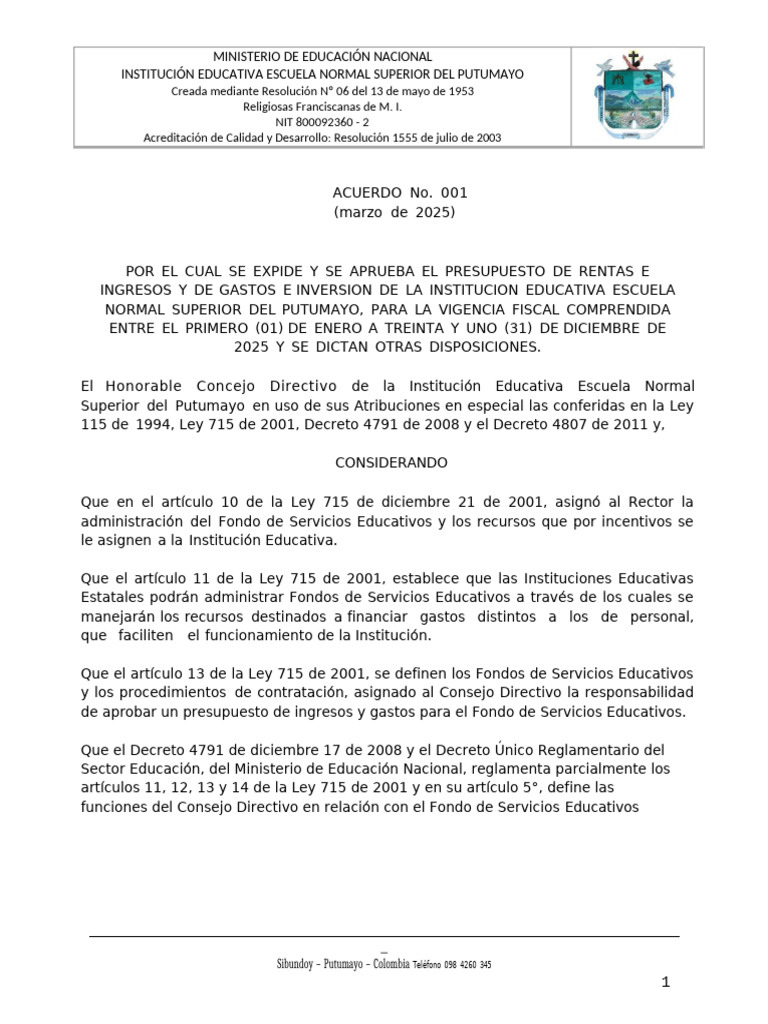 Presupuesto 2025 Armonizacion Pdf Presupuesto Colombia 5064