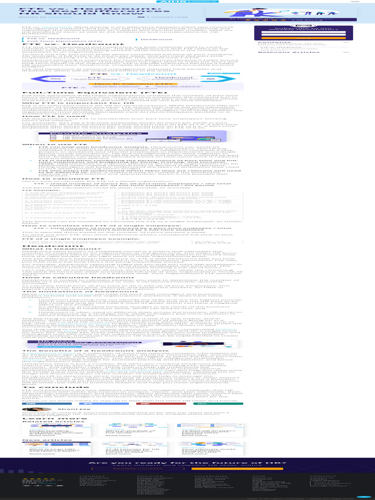 FTE vs. Headcount: Key HR Insights | PDF | Performance Indicator | Full ...