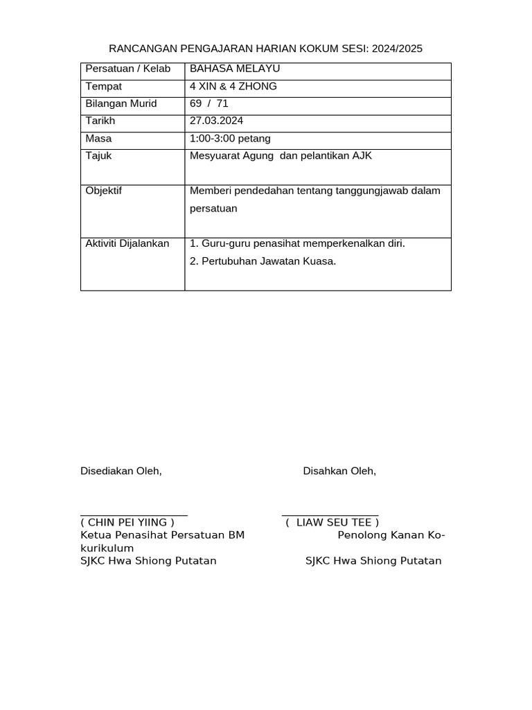 RPH Sepanjang Tahun BM - 2024 | PDF