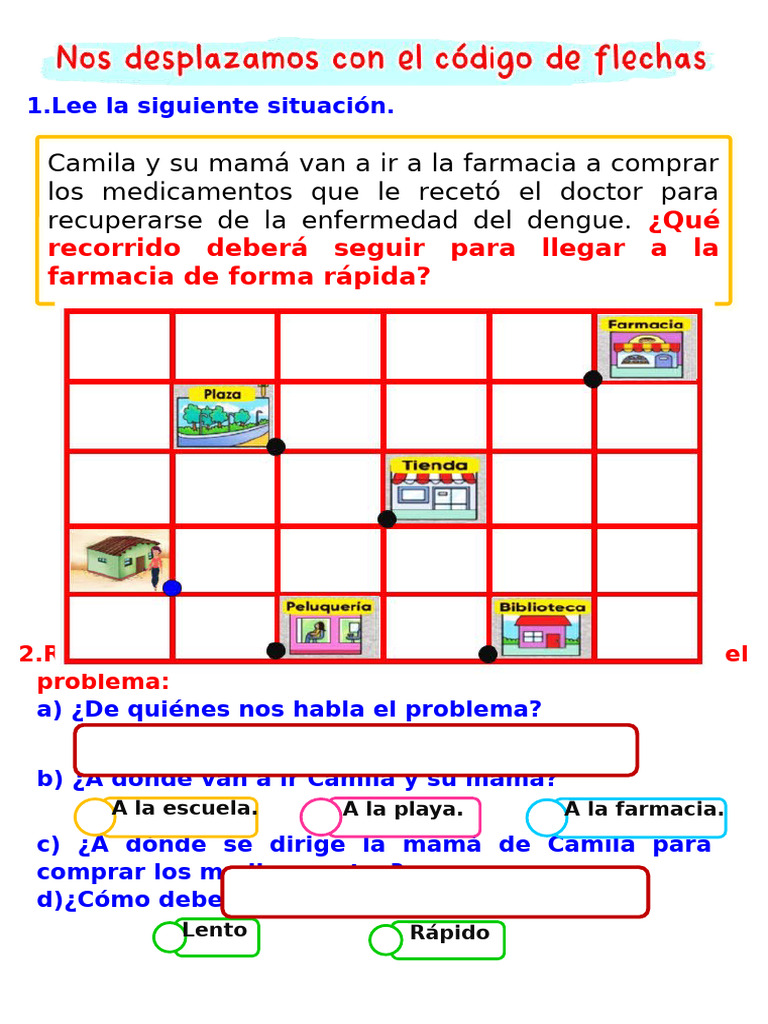 Ficha Matemáticas - Nos Desplazamos Con El Código de Flechas | PDF