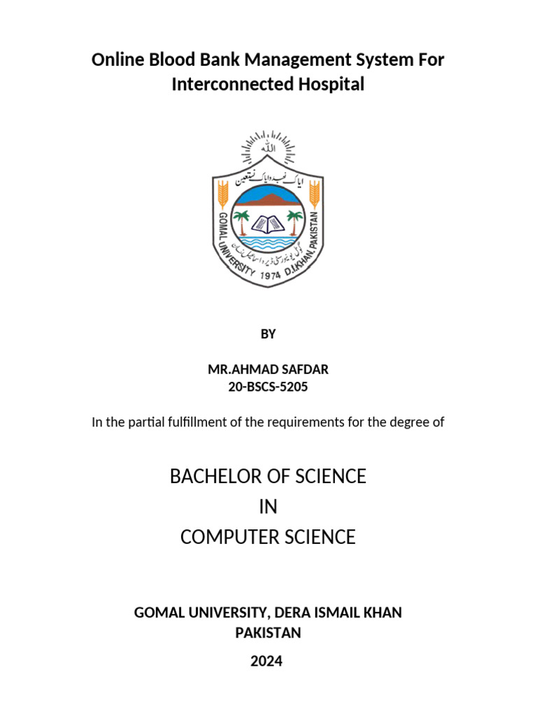 Online Blood Bank Management System For - Docx New File | PDF | Blood ...