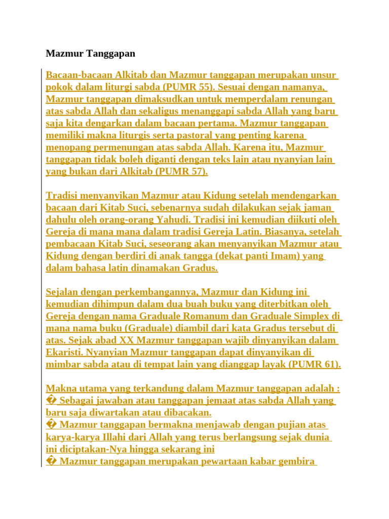 Mazmur Tanggapan | PDF