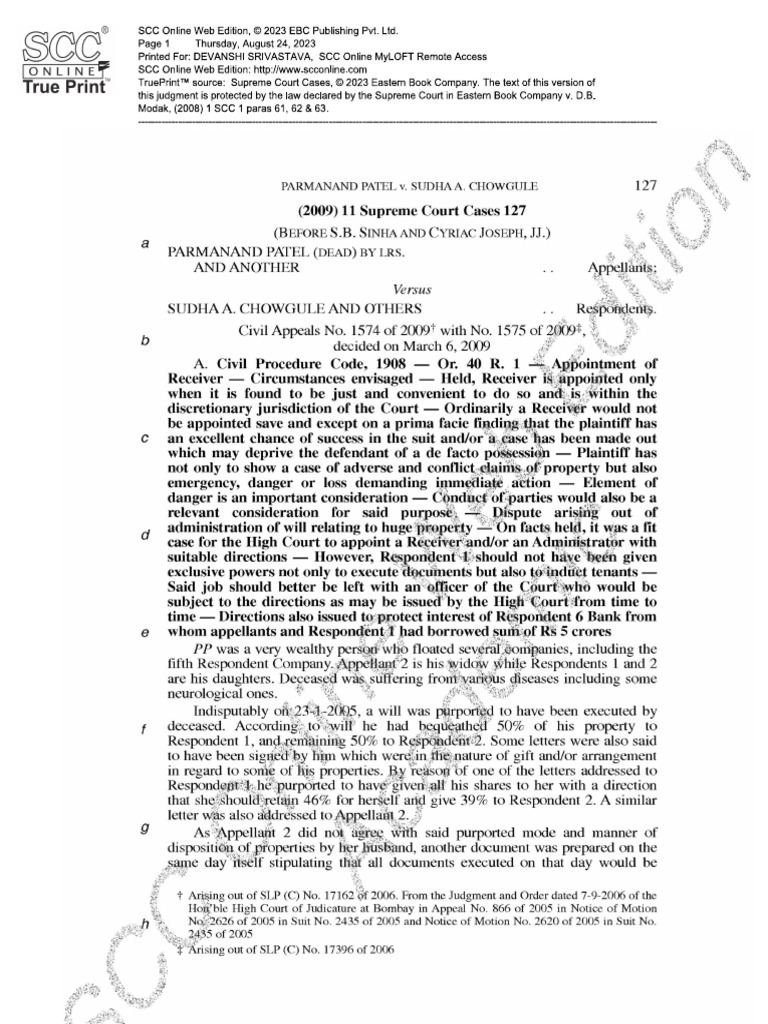 Pramanand Patel vs Sudha ++ | PDF