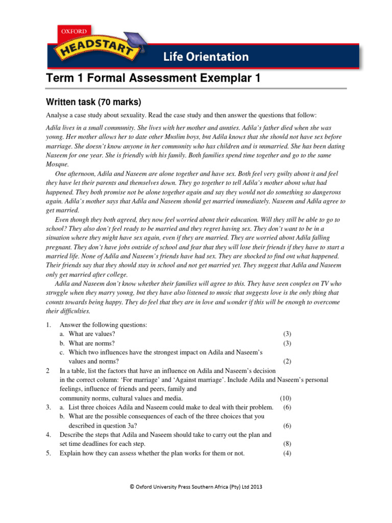 Grade 8 Life Orientation Term 1 | PDF | Psychological Concepts | Behavioural Sciences