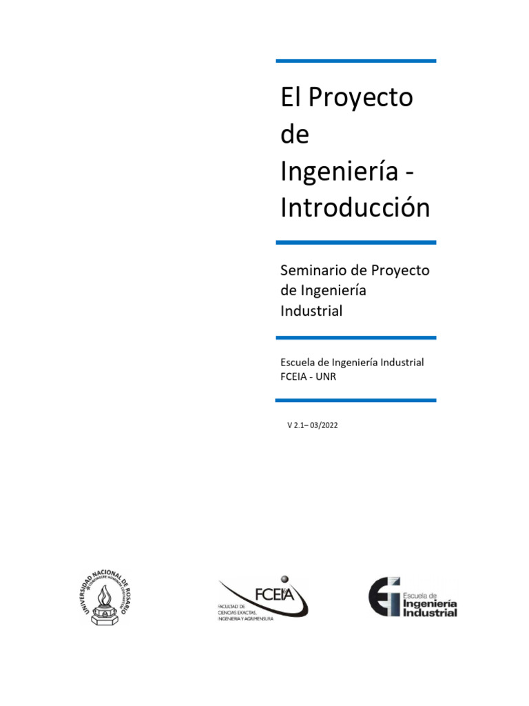 1-El Proyecto de Ingeniería - Introducción-V2.1 | PDF | Ingeniería | Ingeniería Industrial