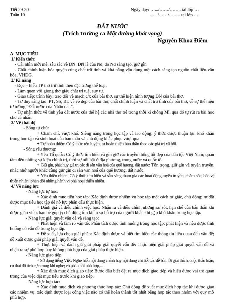 Tuan 10 Dat Nuoc Nguyen Dinh Thi | PDF