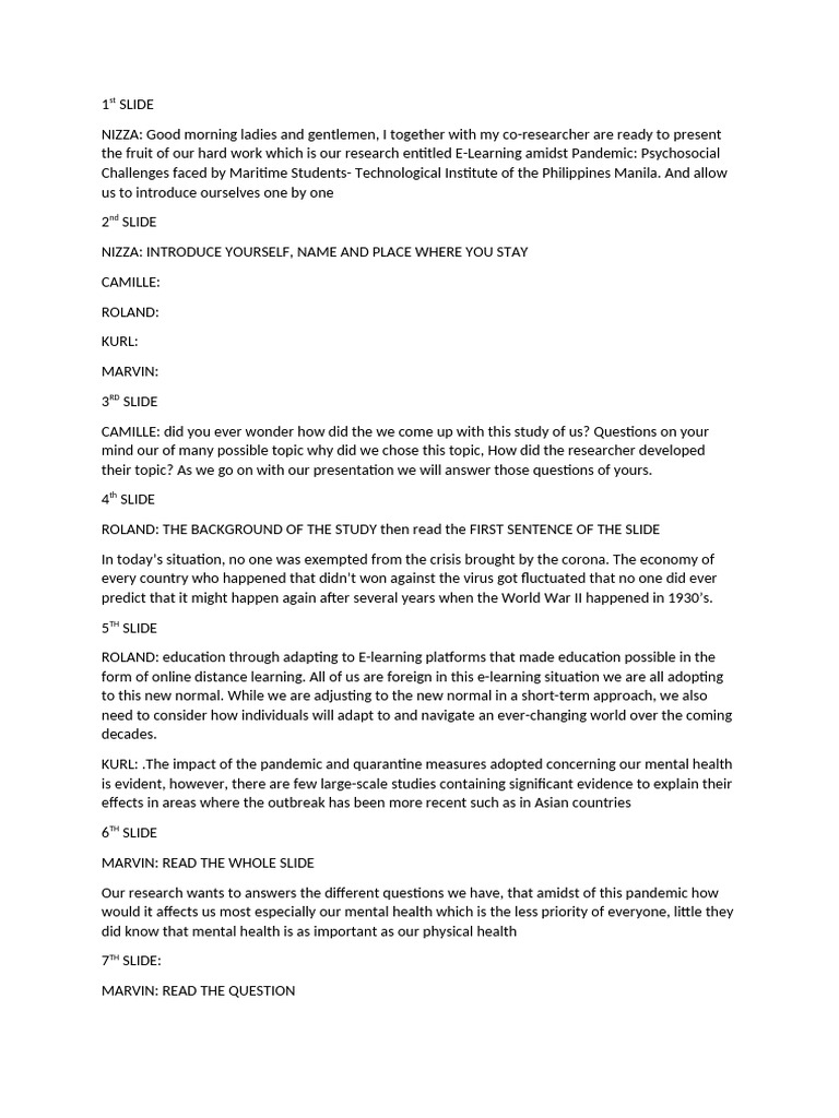 Script Research Presentation | PDF | Educational Technology | Hypothesis