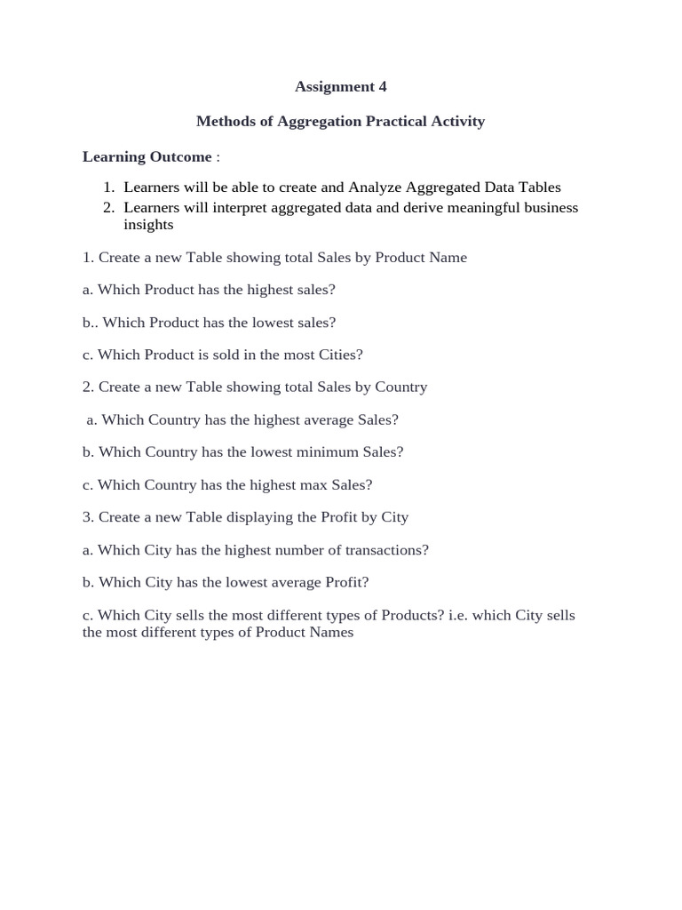 Analyzing Aggregated Sales Data | PDF