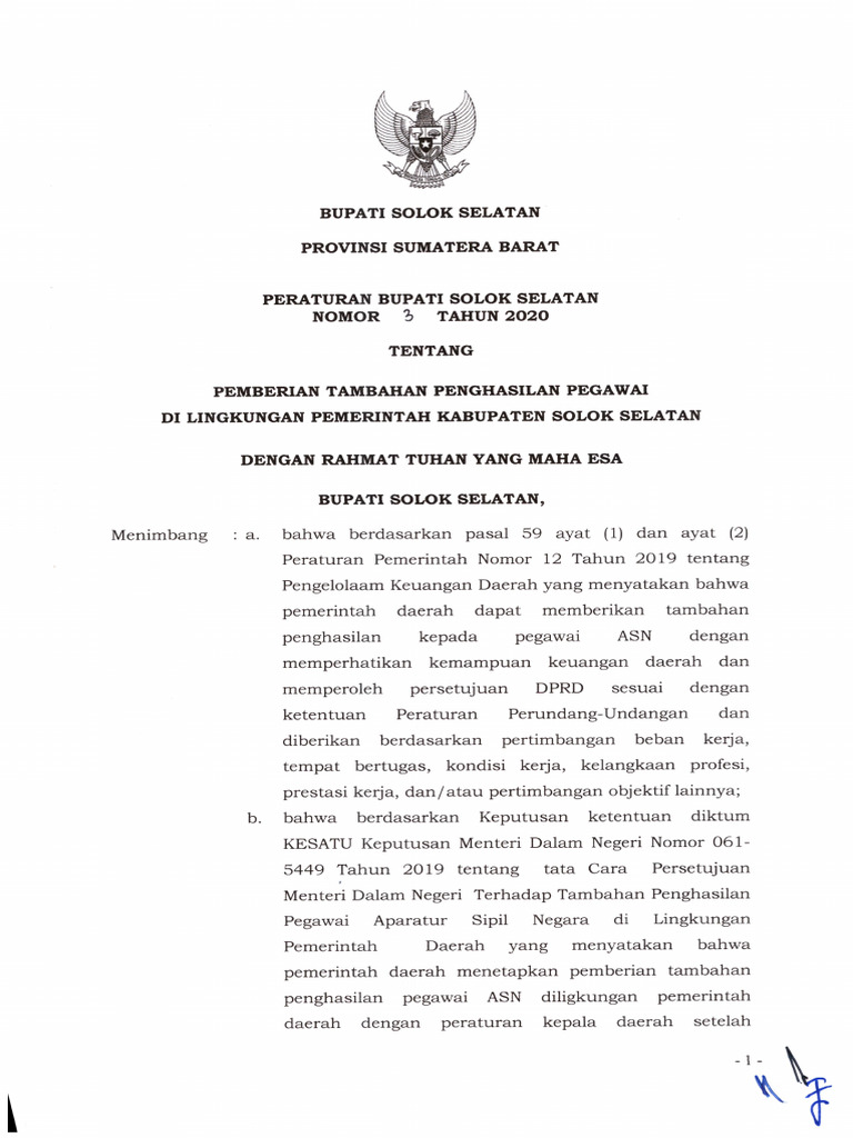 Perbup Nomor 3 Tahun 2020 | PDF
