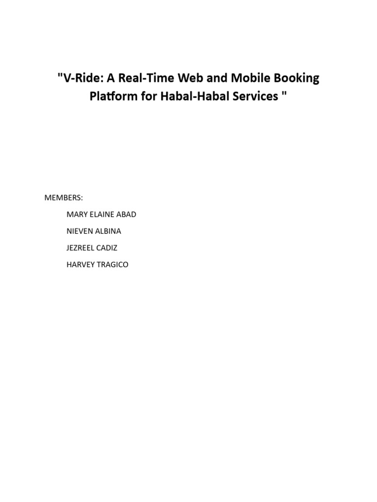 Habal-Habal Booking Platform Overview | PDF