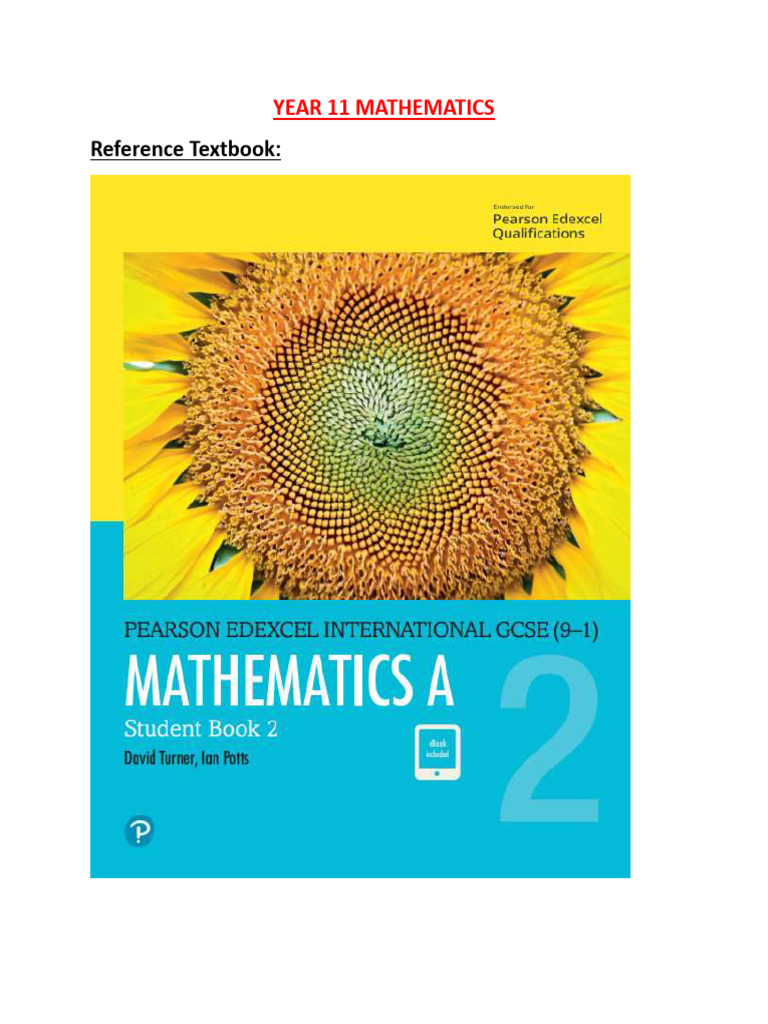 Year 11 Mathematics Syllabus Coverage | PDF