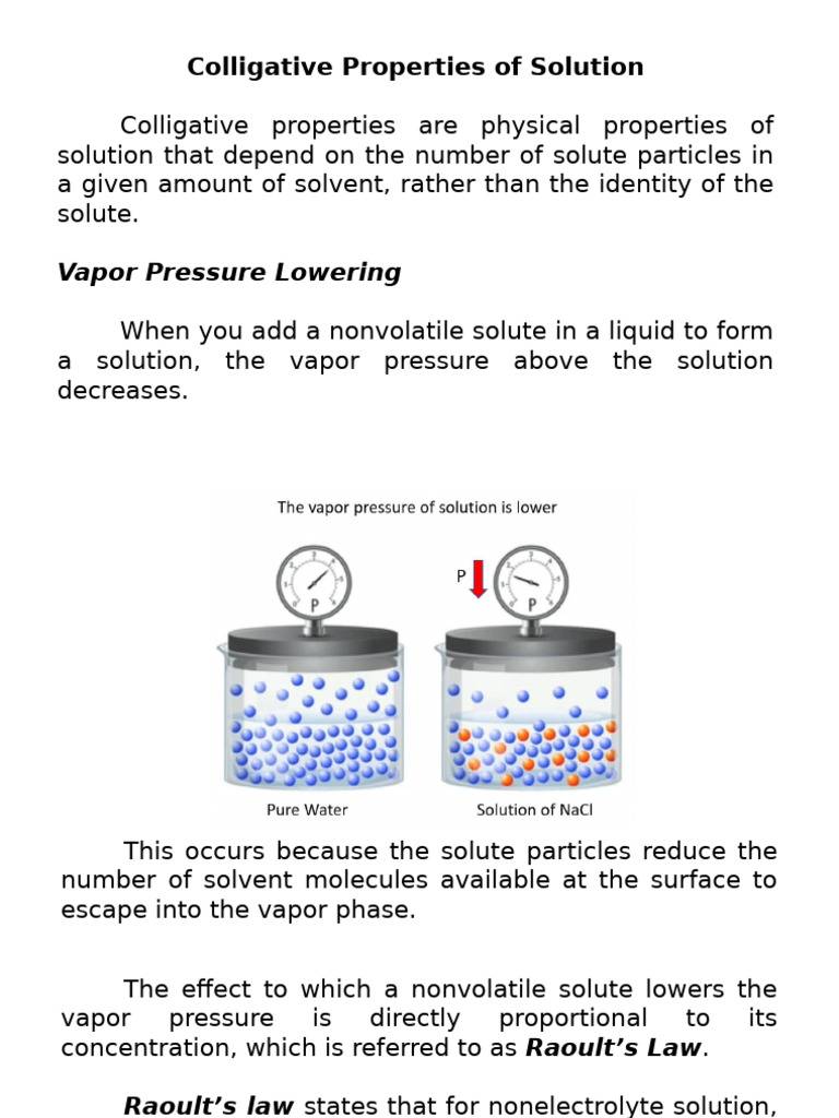 Colligative Properties of Solution | PDF | Physical Quantities | Thermodynamics