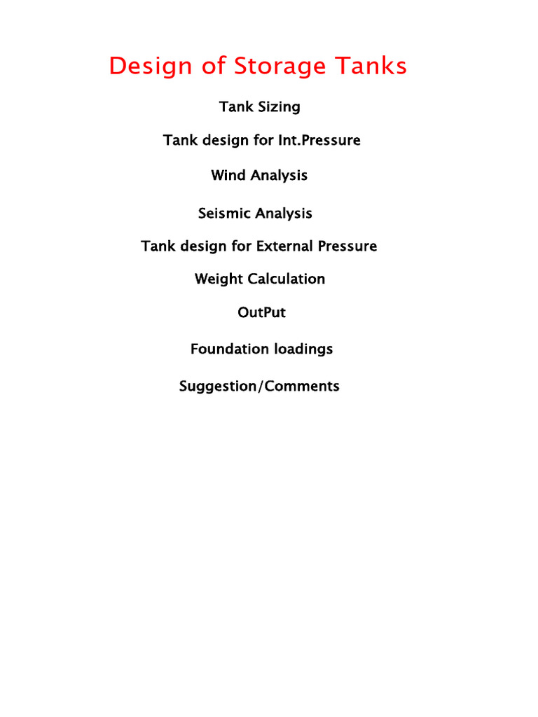 1 Api 650 Storage Tank Design Calculation - Compress | PDF | Pascal ...