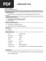Resume Format for 12th Pass Fresher | PDF