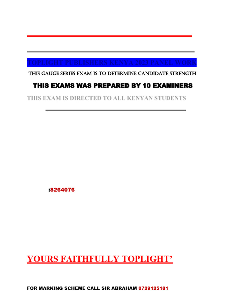 CHEMISTRY PP3 FINAL GAUGE PREDICTION | PDF | Titration | Chemistry