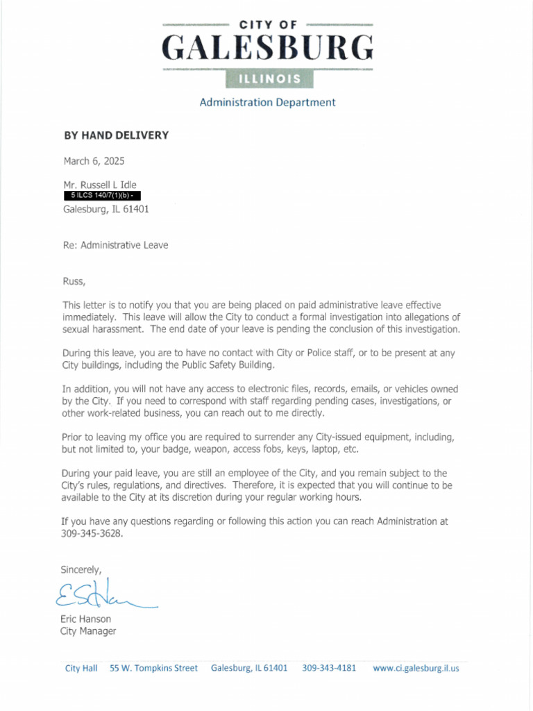 Administrative Leave Notification | PDF