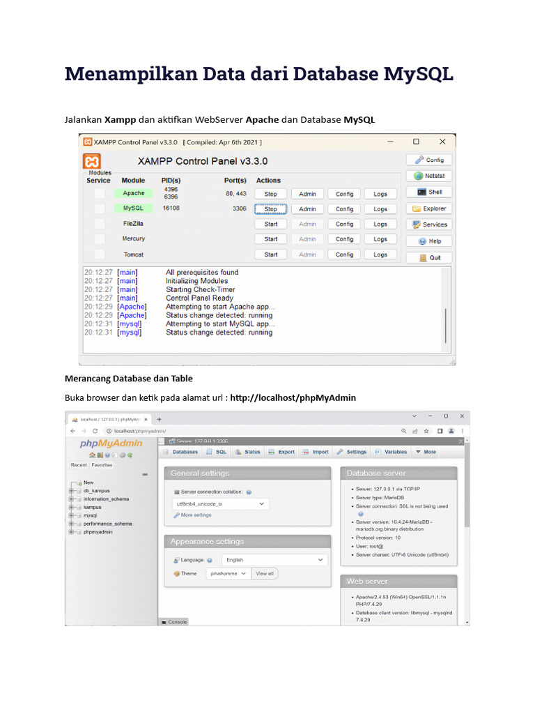 Menampilkan Data Dari Database MySQL | PDF