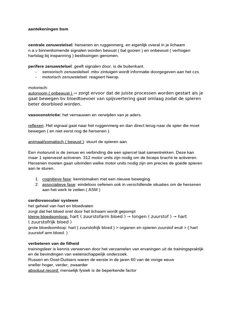 Aantekeningen BSM | PDF