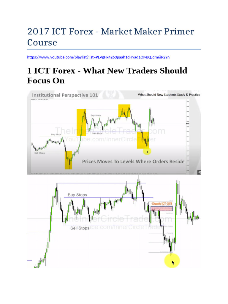 2017 ICT Forex - Market Maker Primer Course | PDF