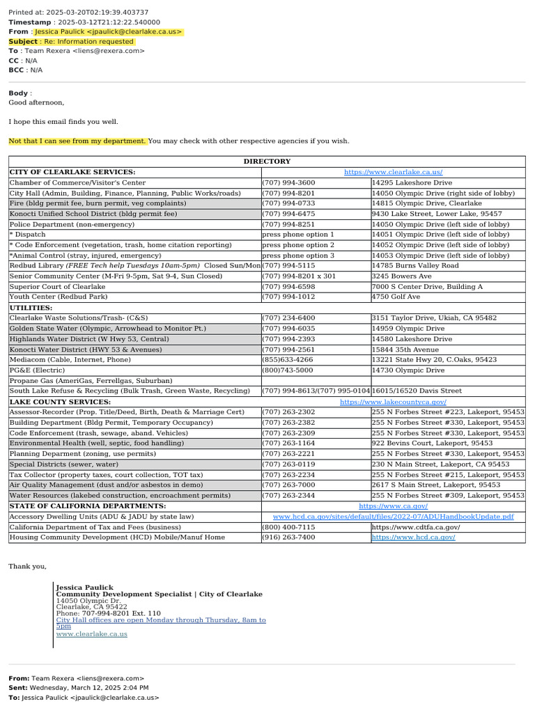 Highway 531 Permit Inquiry Response | PDF | Pollution