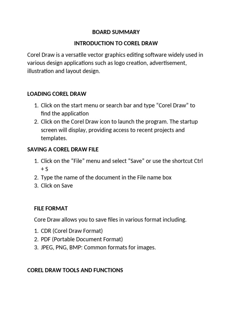 Introduction To Corel Draw | PDF