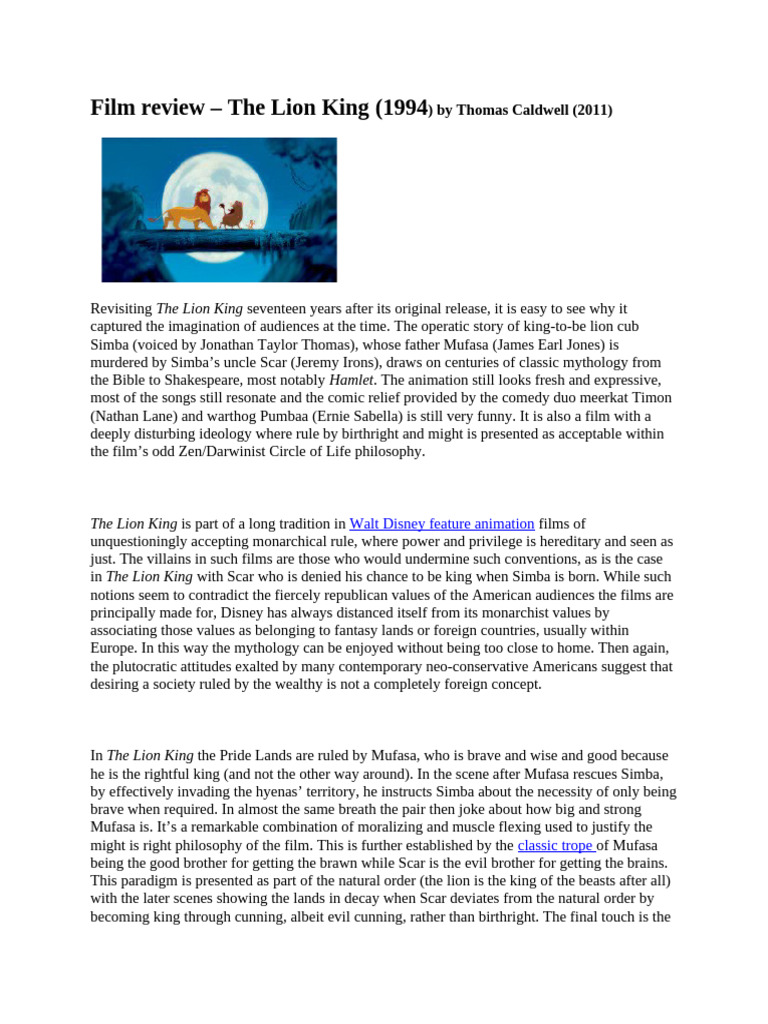 13 - Film Review The Lion King | PDF