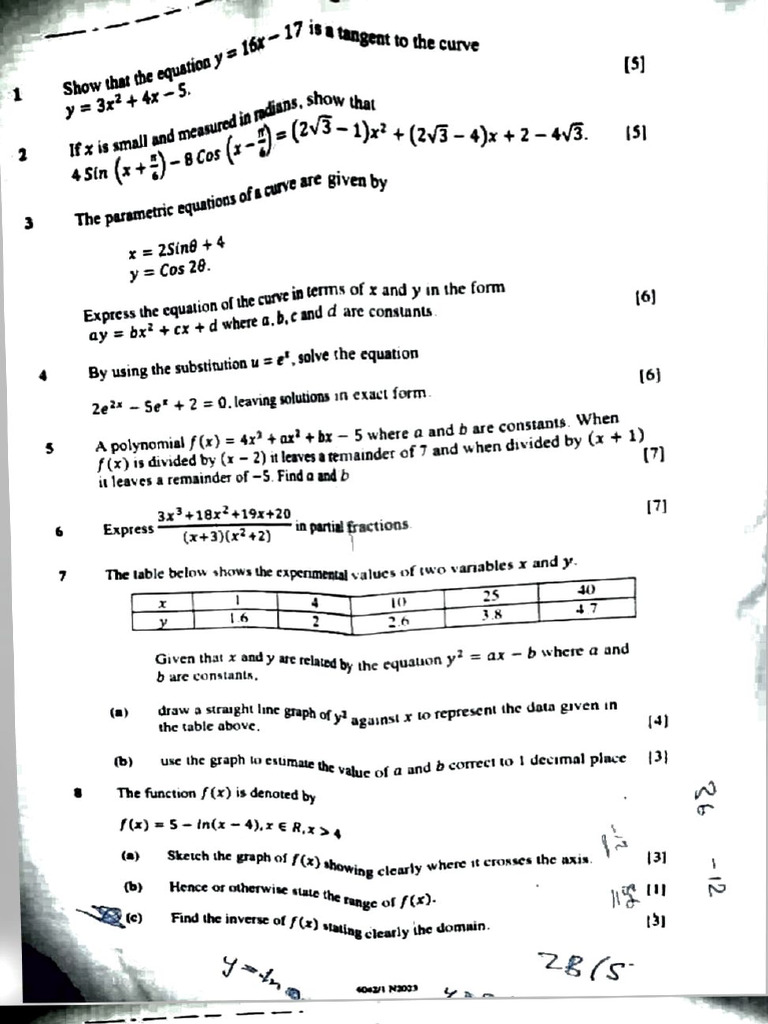 n2023 Pure Maths Bluebook | PDF