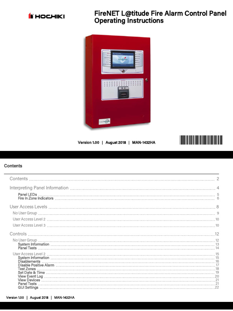 Man-1432HA FireNET Latitude UL FACP Operating Manual V11 | PDF | Computing