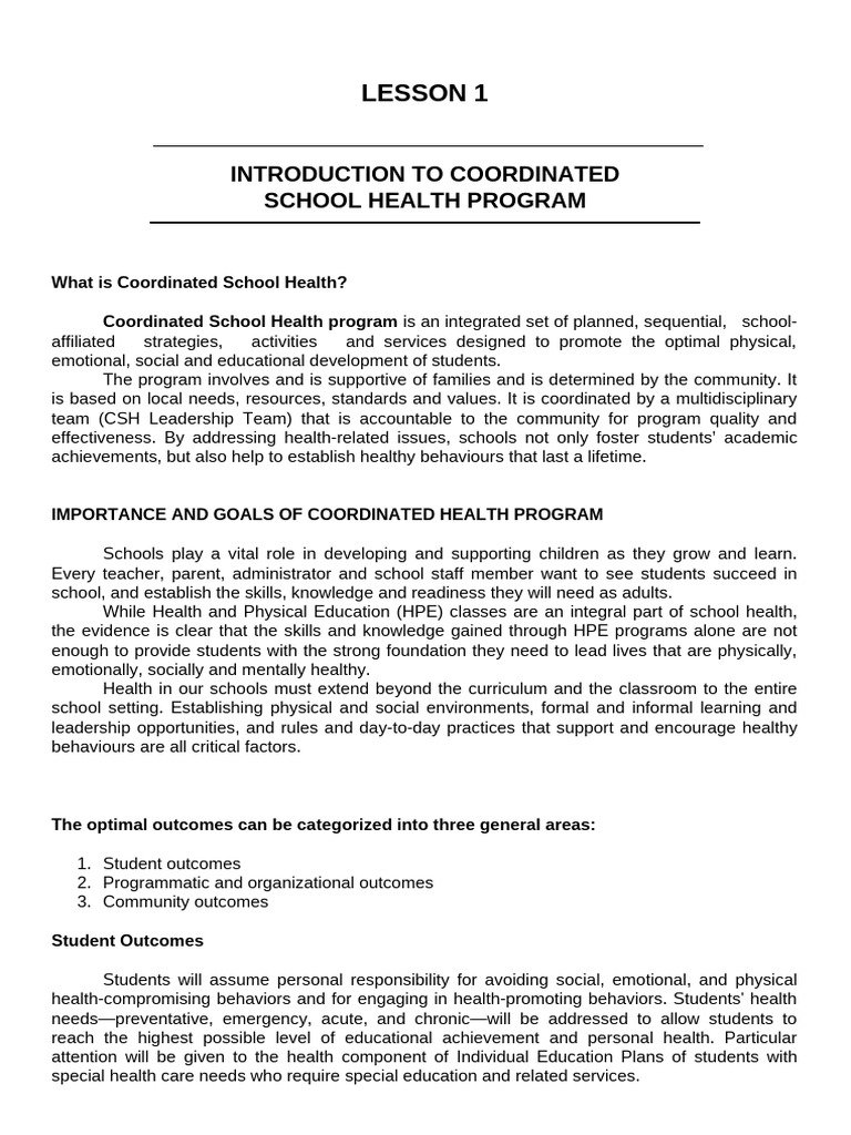 BPED-231-Lesson-1 (2) | PDF | Health Education | Mental Health