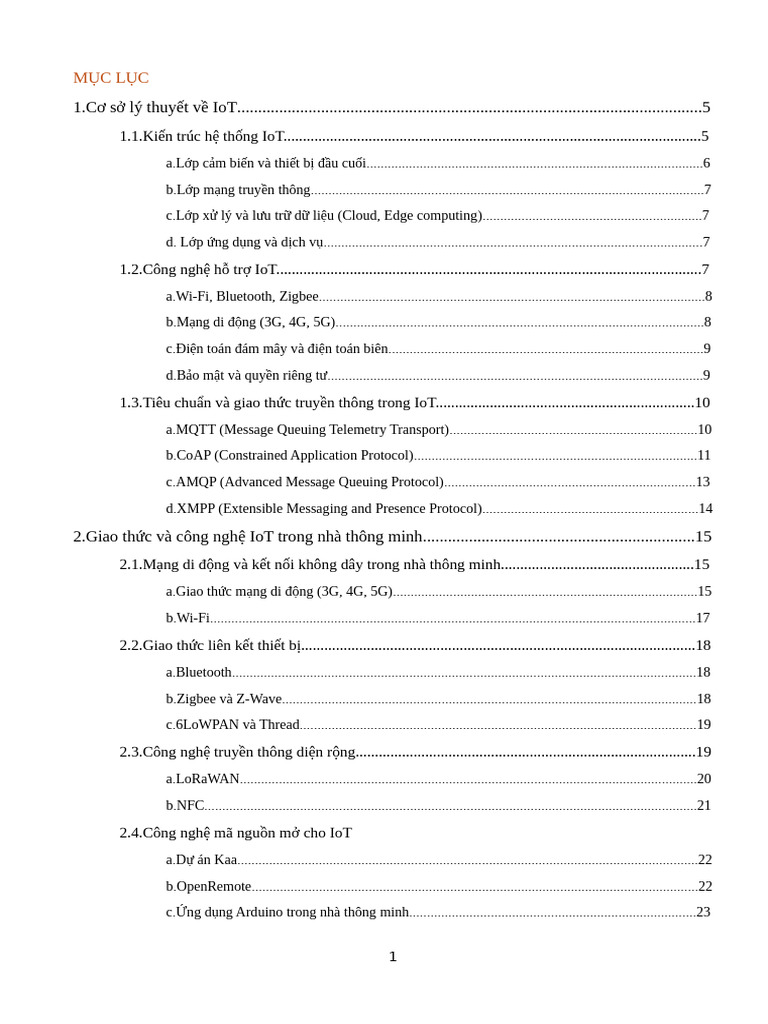 Iot (Các Giao TH C C A Iot) Và NG D NG C A Iot Trong Smart Home | PDF