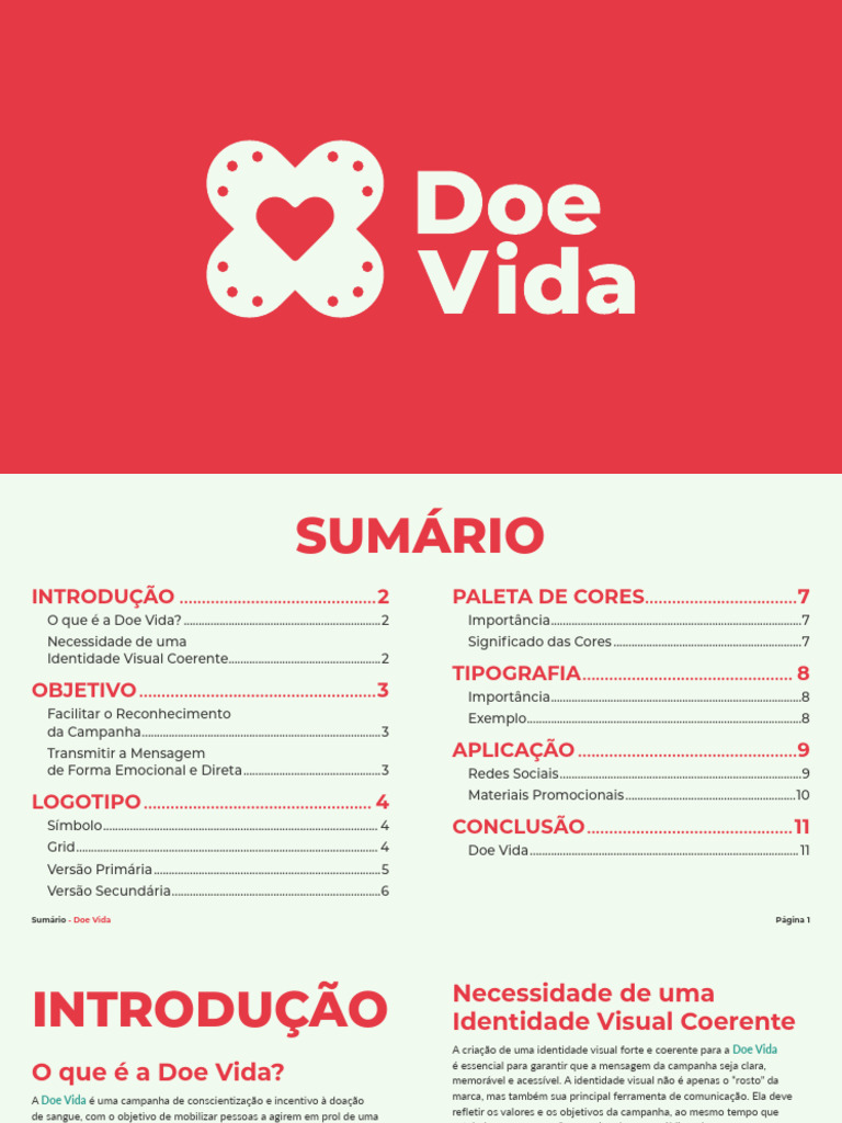 Identidade Visual - Doe Vida | PDF | Cor | Tipografia