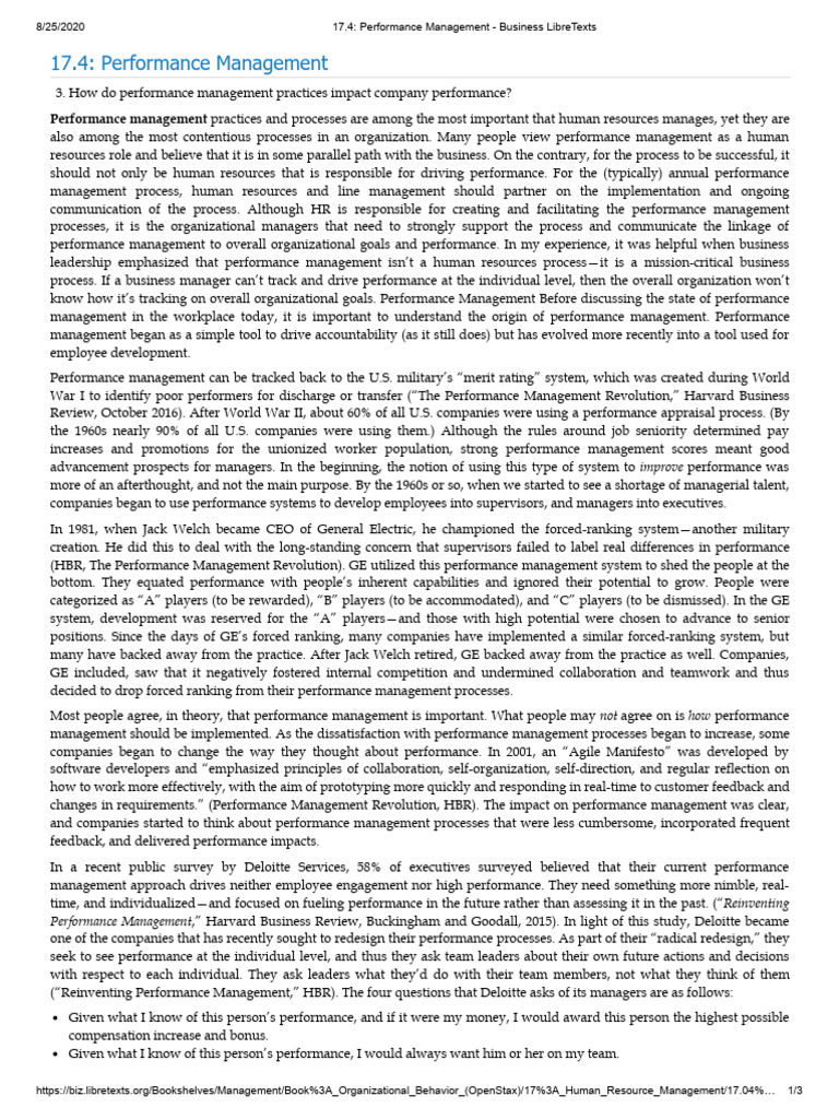 17.4 - Performance Management - Business LibreTexts | PDF | Talent ...