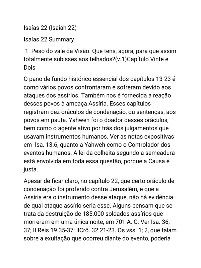 Isaías 22 | PDF