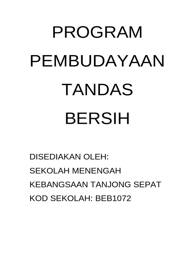 Program Pembudayaan Tandas Bersih | PDF