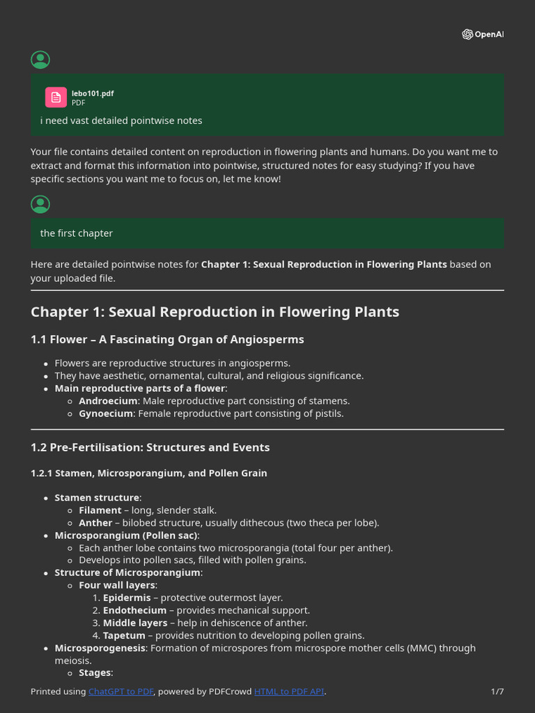 Chapter 1_ Sexual Reproduction in Flowering Plants | PDF | Pollen ...