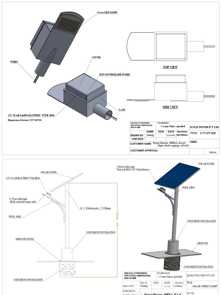 Solar Street Light System Design | PDF | Electric Power | Solar Power