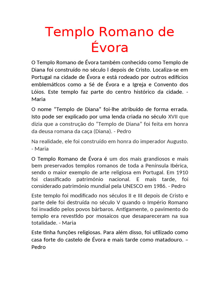 Templo Romano de Évora | PDF