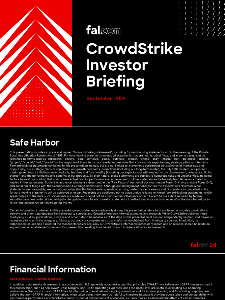 Fal - Con Investor Briefing Presentation | PDF | Risk | Expense