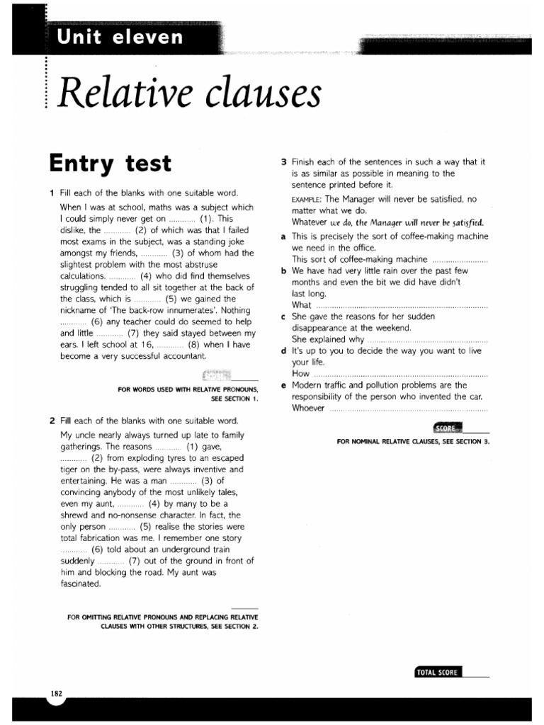 Self-Study - Relative Clauses (Additional Exercises) | PDF