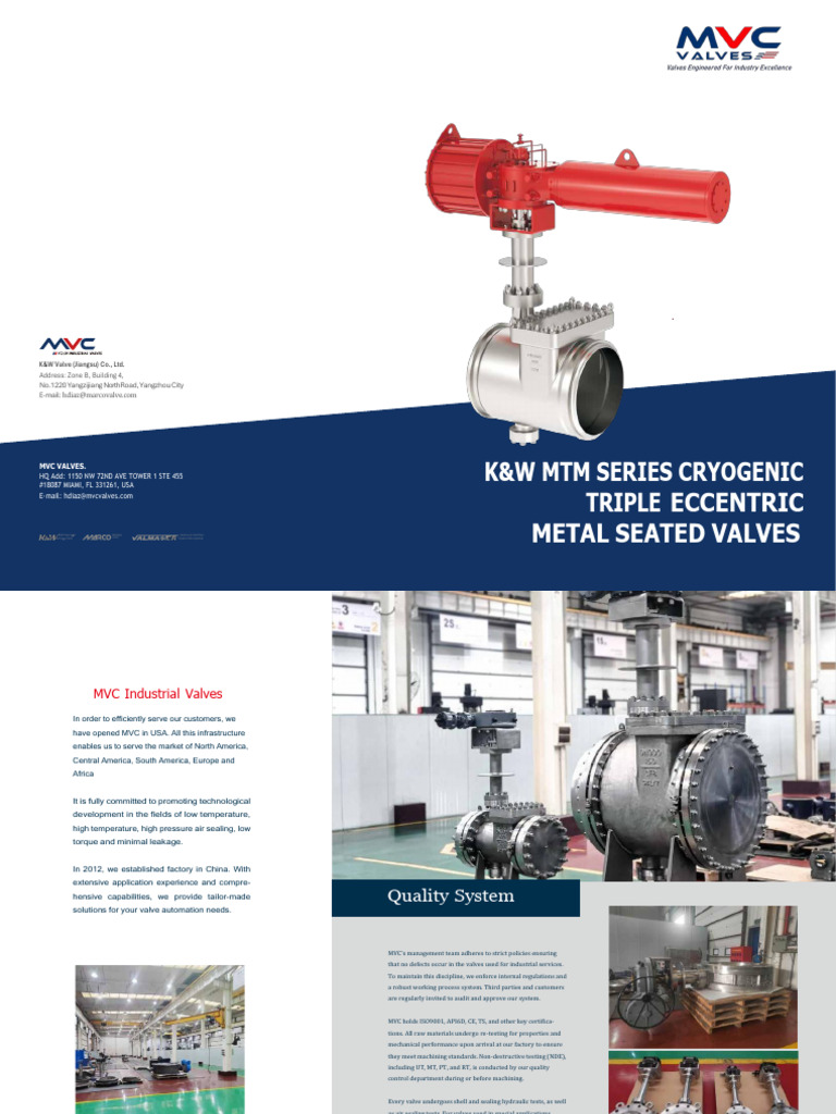 Cryogenic Triple Eccentric Metal Seated Valves | PDF | Valve | Gas ...