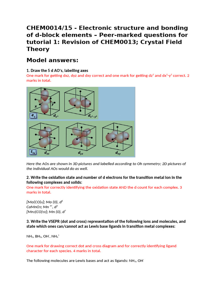 d-Block Elements: Structure & Bonding Guide | PDF