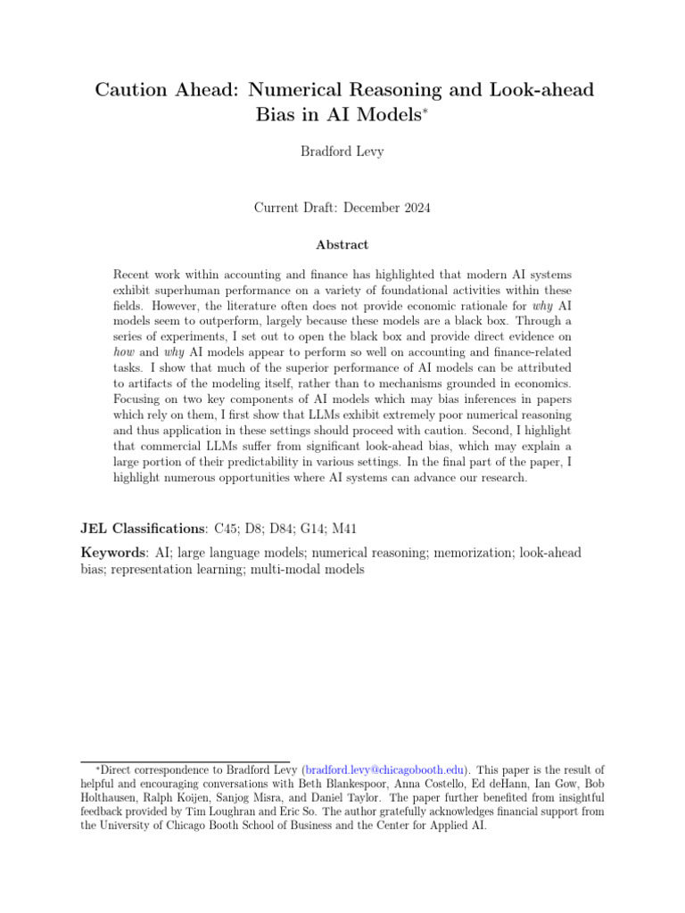 AI Bias in Numerical Reasoning Analysis | PDF | Probability ...