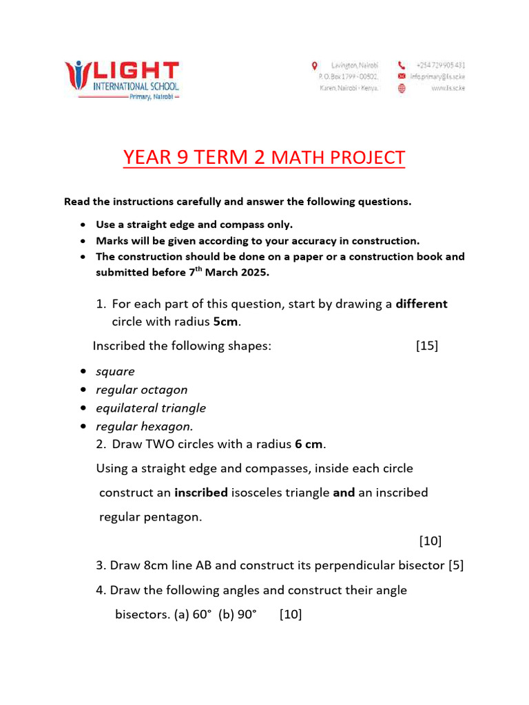 YEAR 9 MATH PROJECT TERM 2 2025_250302_112900 | PDF