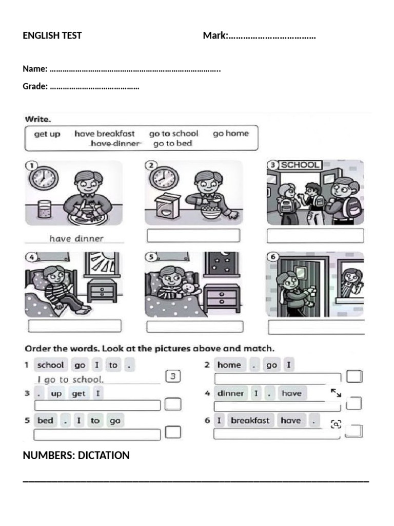 English Test 4 Grade | PDF