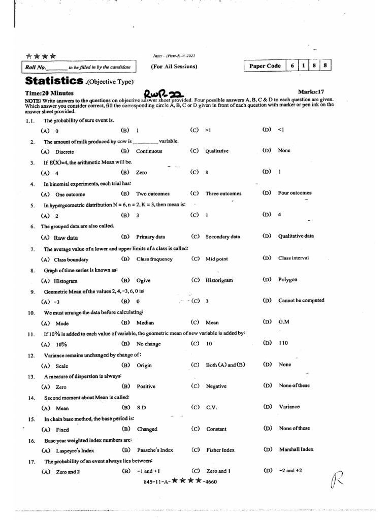 Statistics 11-RWP-2022 | PDF