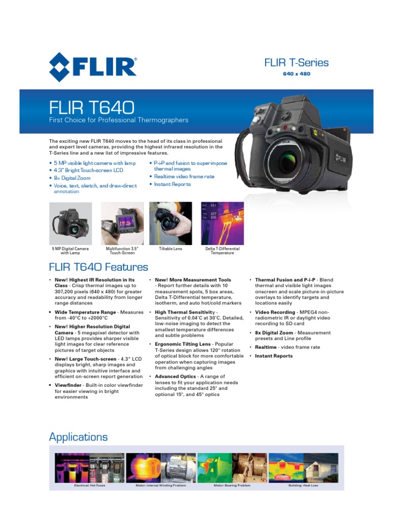 FLIR T640 Datasheet | PDF | Infrared | Thermography