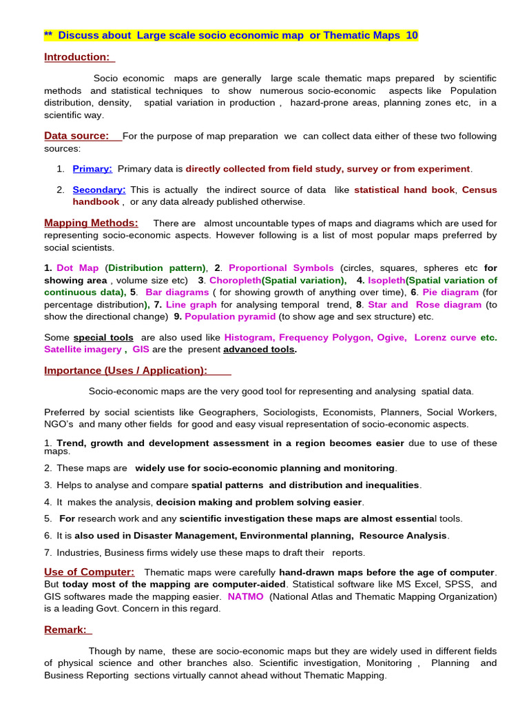 Large Scale Socio Economic Map | PDF | Map | Cartography